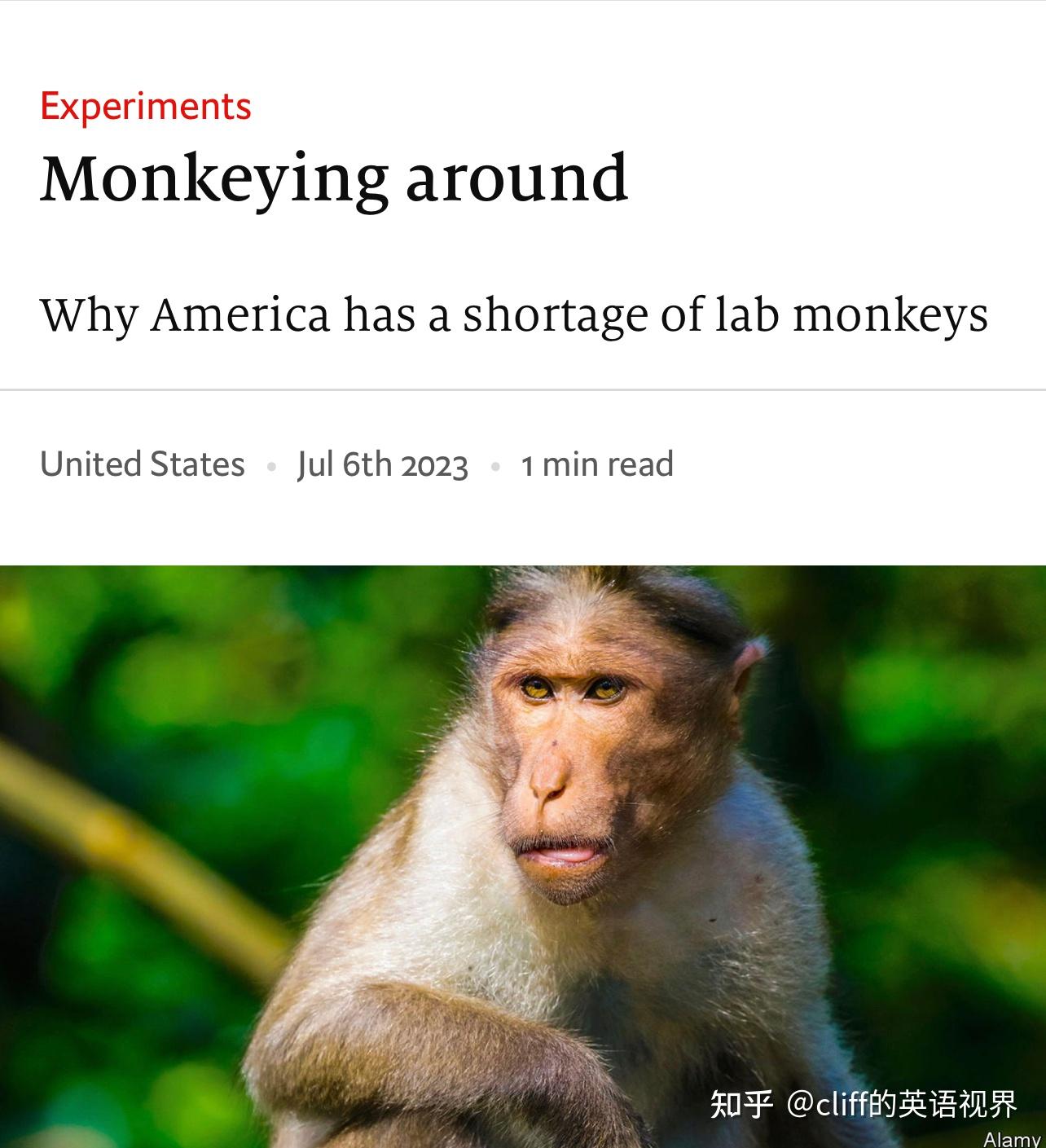 经济学人 | Monkeying around (美国为何出现实验猴荒） - 知乎