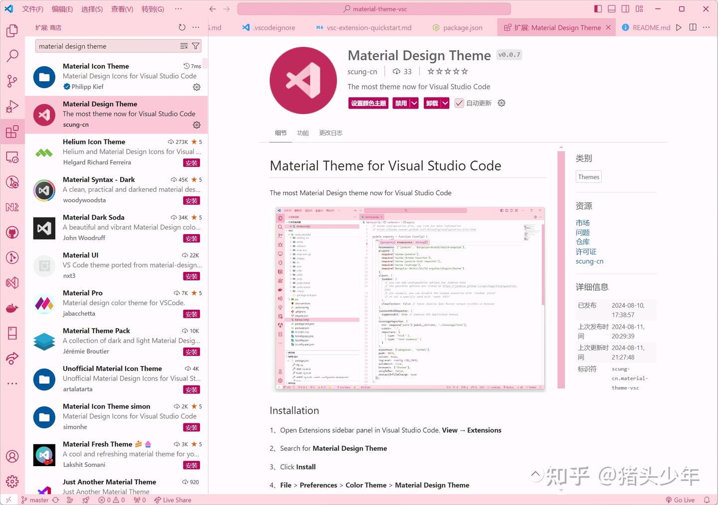 最漂亮vscode主题 Material Design Theme - 知乎