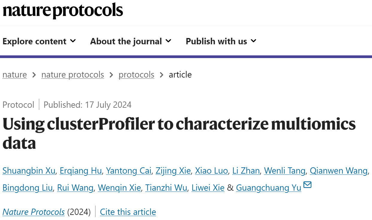 Nature Protocol丨clusterProfiler，快速表征多组学数据 - 知乎