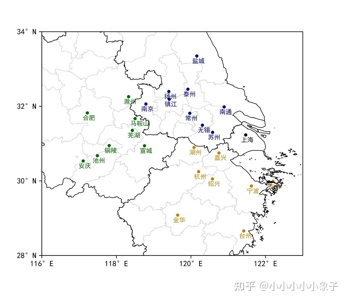 课题记录1：cartopy画长三角城市打点图 - 知乎