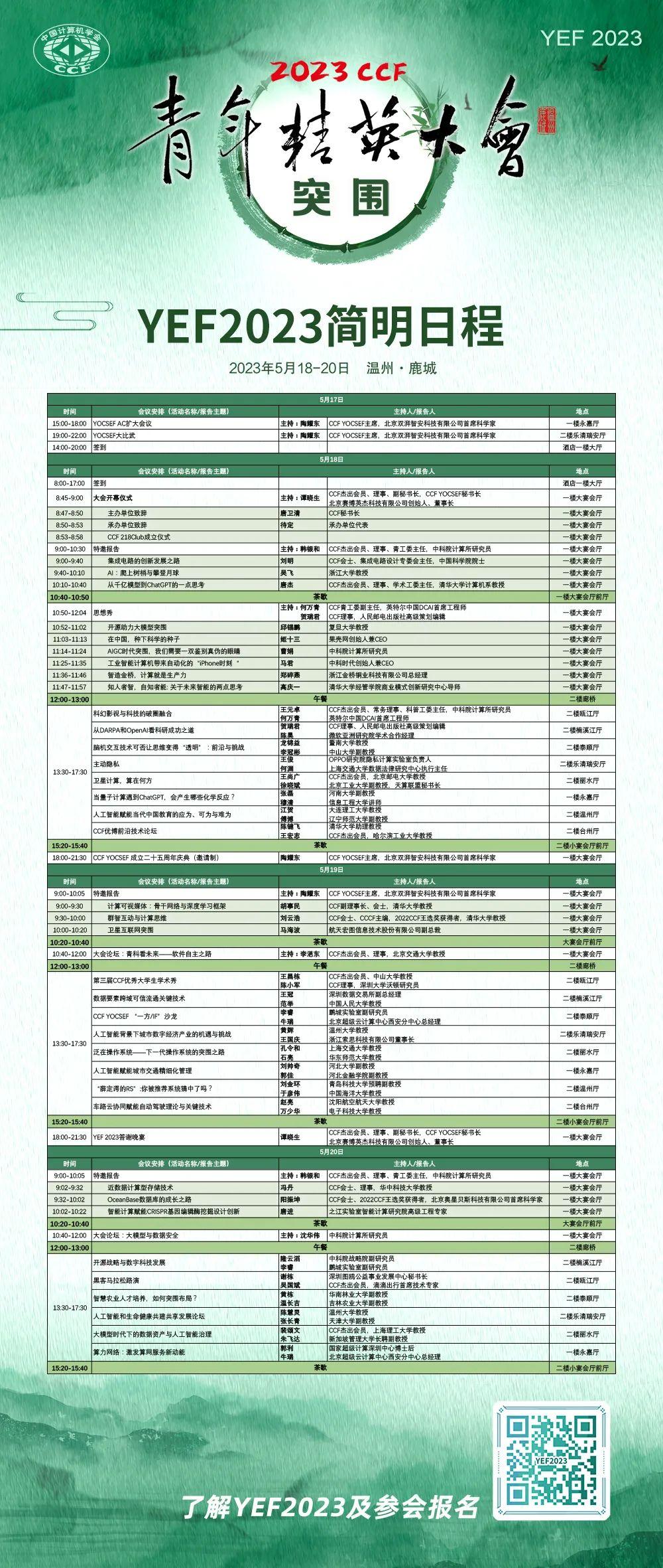 速来领取YEF2023大会日程及酒店信息（请收藏） - 知乎