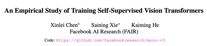 【MoCo v3】An Empirical Study of Training Self-Supervised Vision Transformers - 知乎