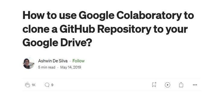 如何使用 Google Colaboratory 将 GitHub 仓库克隆到你的 Google Drive？ - 知乎