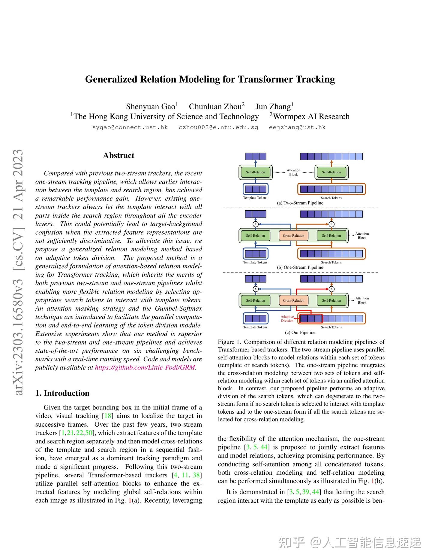 Generalized Relation Modeling for Transformer Tracking - 知乎