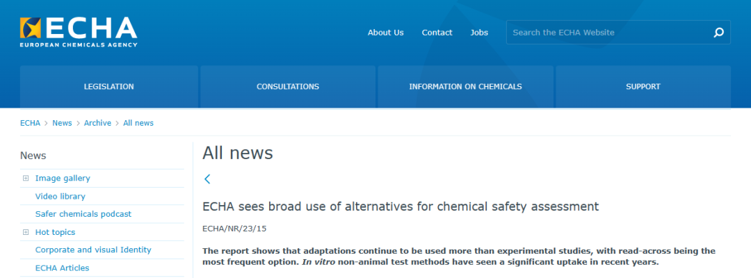 ECHA：动物试验替代方法广泛用于欧盟REACH化学品安全评估 - 知乎