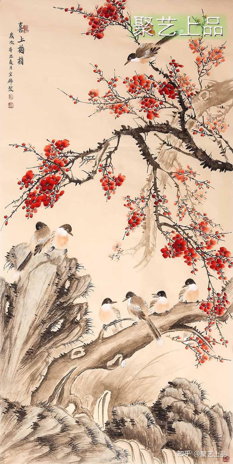 国画梅花寓意和象征，国画梅花挂在家里什么位置？ - 知乎