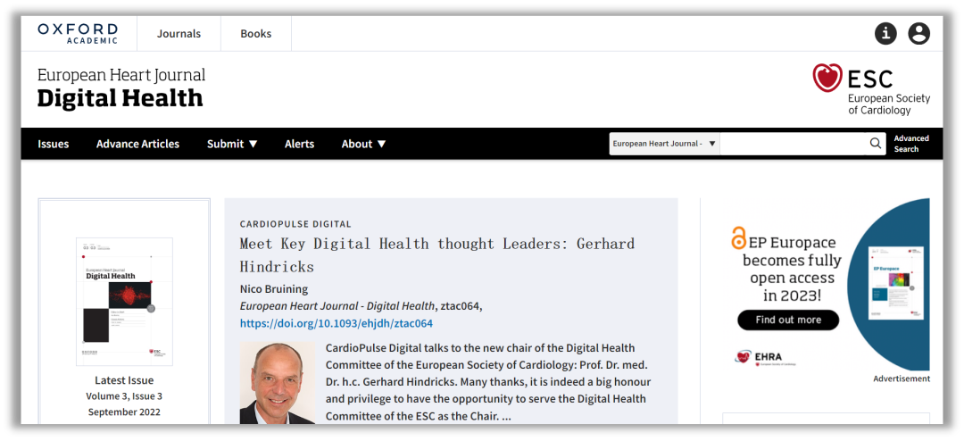 心血管领域顶刊《European Heart Journal》旗下新晋数字健康子刊 - 知乎