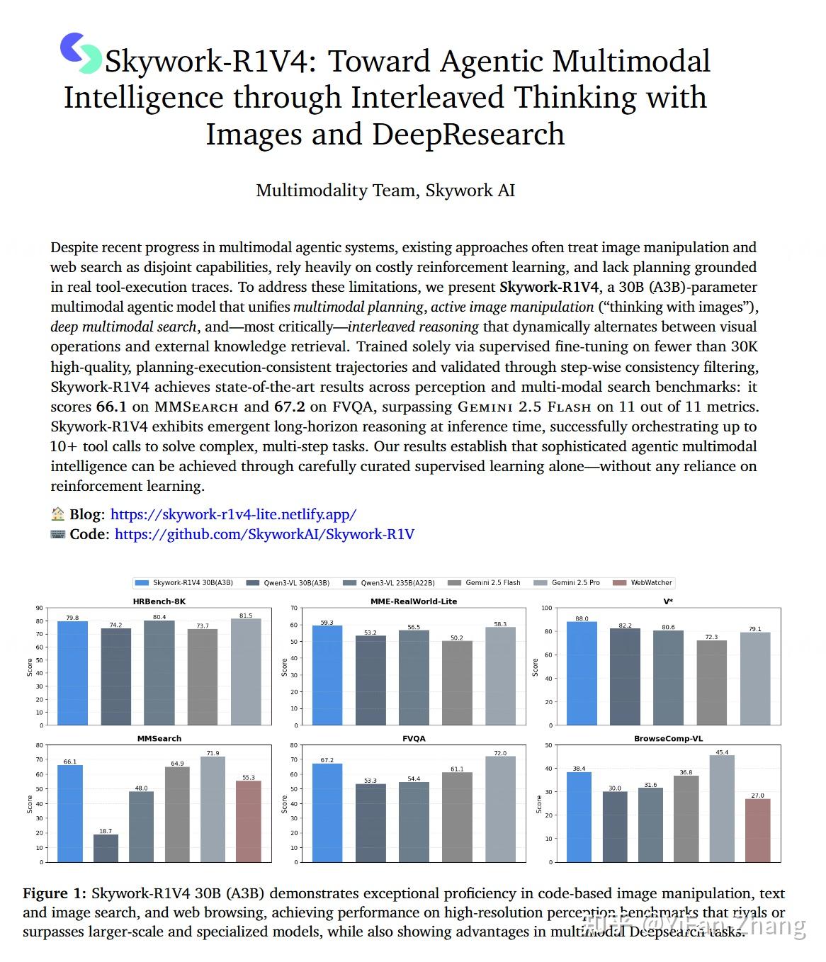 Skywork-R1V4: 纯sft 30k数据激活agentic mllm - 知乎