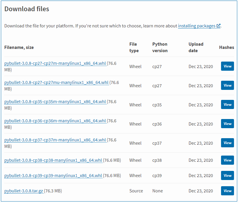 PyBullet笔记（一）pybullet及其依赖项的安装、pybullet初探 - 知乎