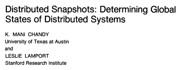 分布式快照算法: Chandy-Lamport 算法 - 知乎