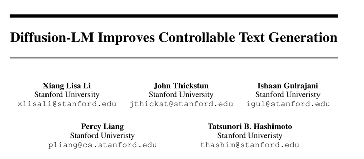 Diffusion-LM Improves Controllable Text Generation - 知乎