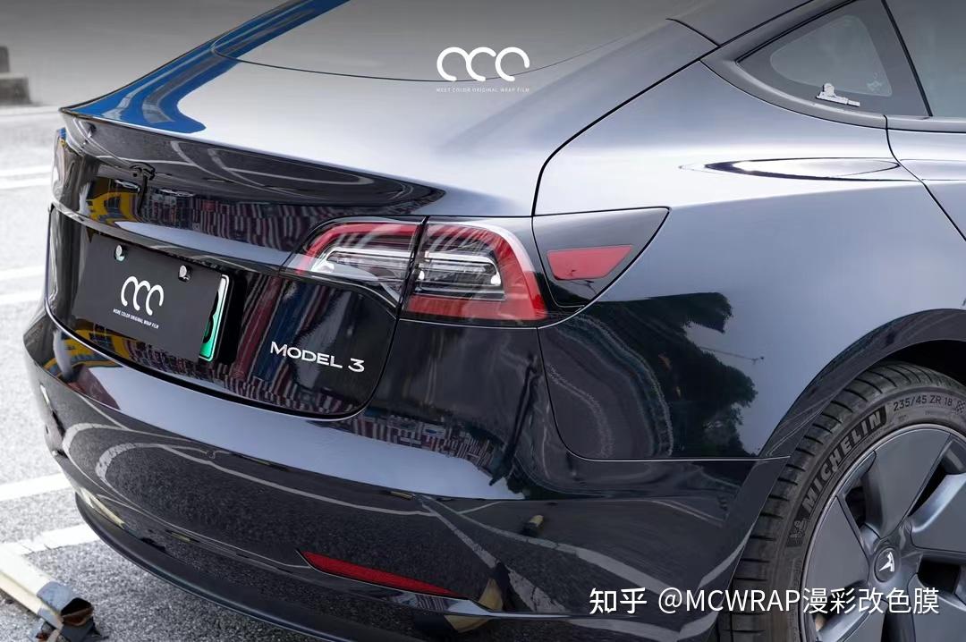 特斯拉Model 3漫彩改色膜PET蓝晶黑,沉稳纯正的黑色 - 知乎
