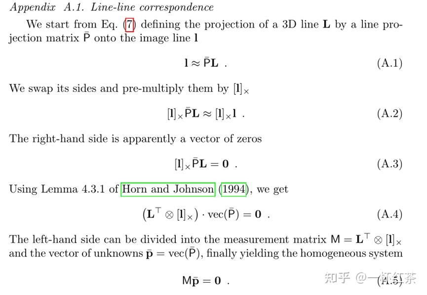 Absolute Pose Estimation from Line Correspondences using Direct Linear Transformation-论文阅读笔记 - 知乎