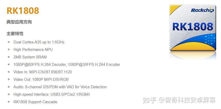RK1808 | 智奇科技NPU算力集成解决方案 - 知乎