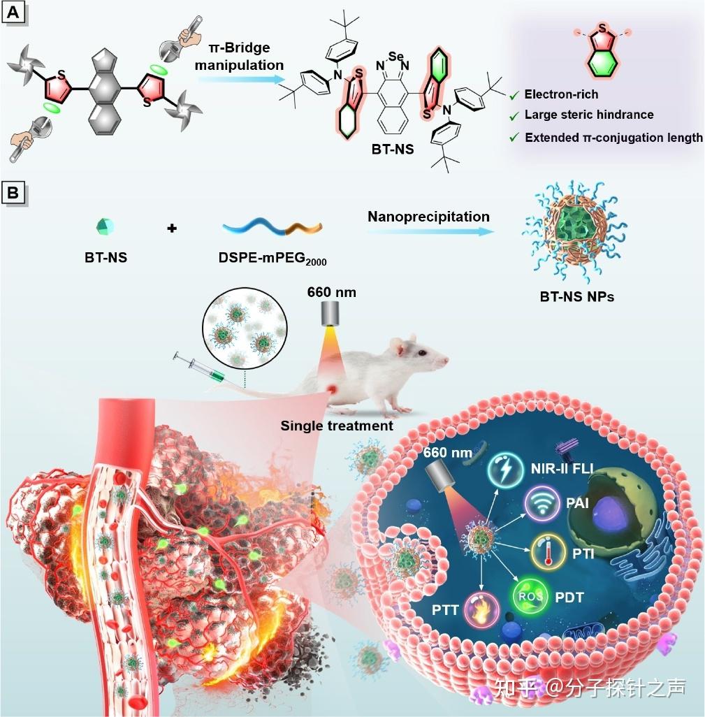 Angew: 噻吩π-共轭桥调控的NIR-II聚集态诱导发光材料（AIE）在多模态肿瘤光诊疗中的研究 - 知乎
