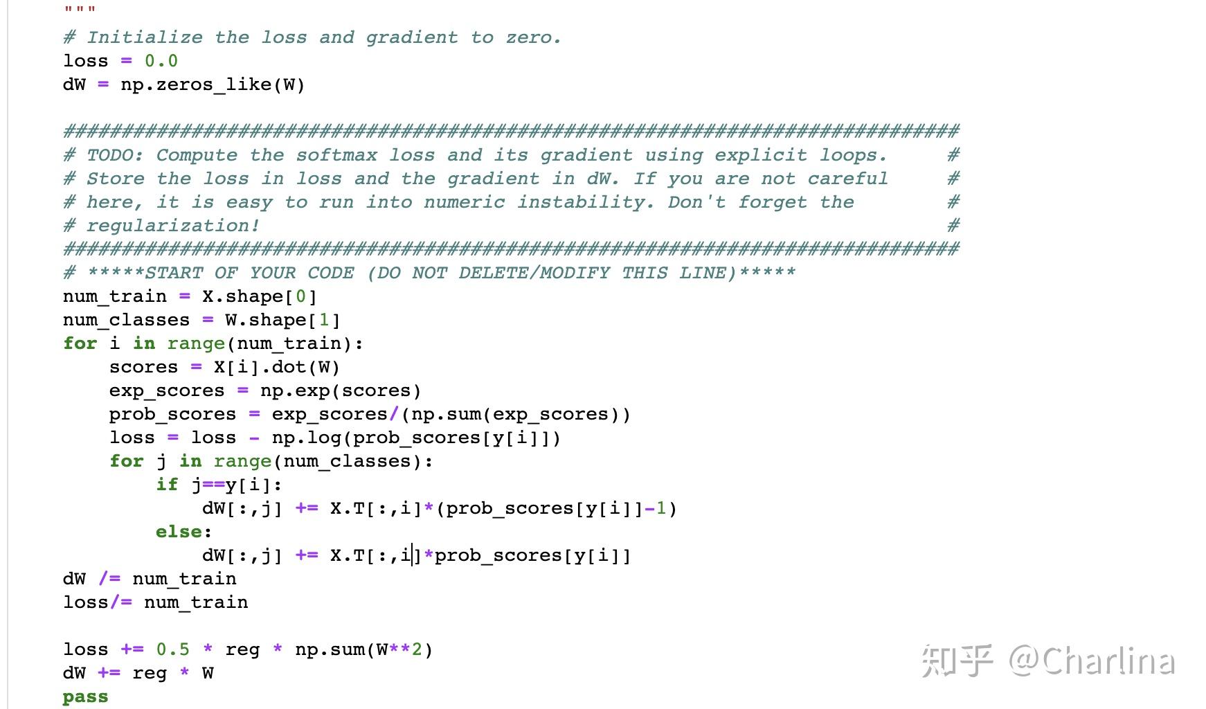 CS231n softmax code in Assignment 1 - 知乎