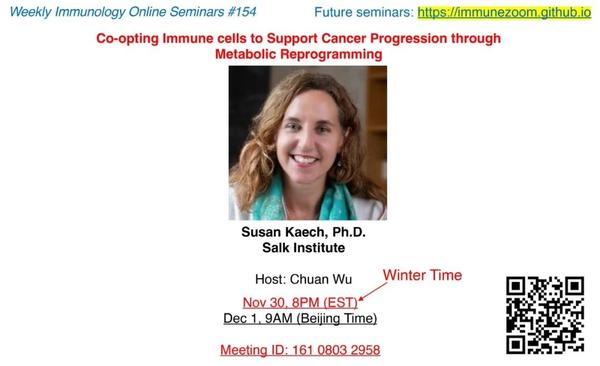 Immune Zoom Seminar︱免疫细胞通过代谢程序调控癌症进展（索尔克研究所，Susan Kaech教授） - 知乎