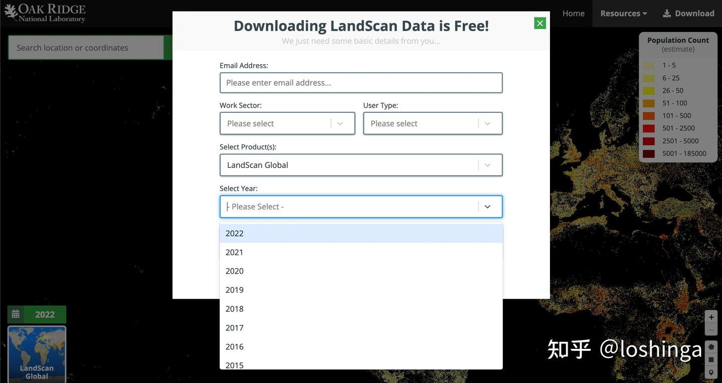 如何提取全球层面的landscan人口栅格数据？ - 知乎