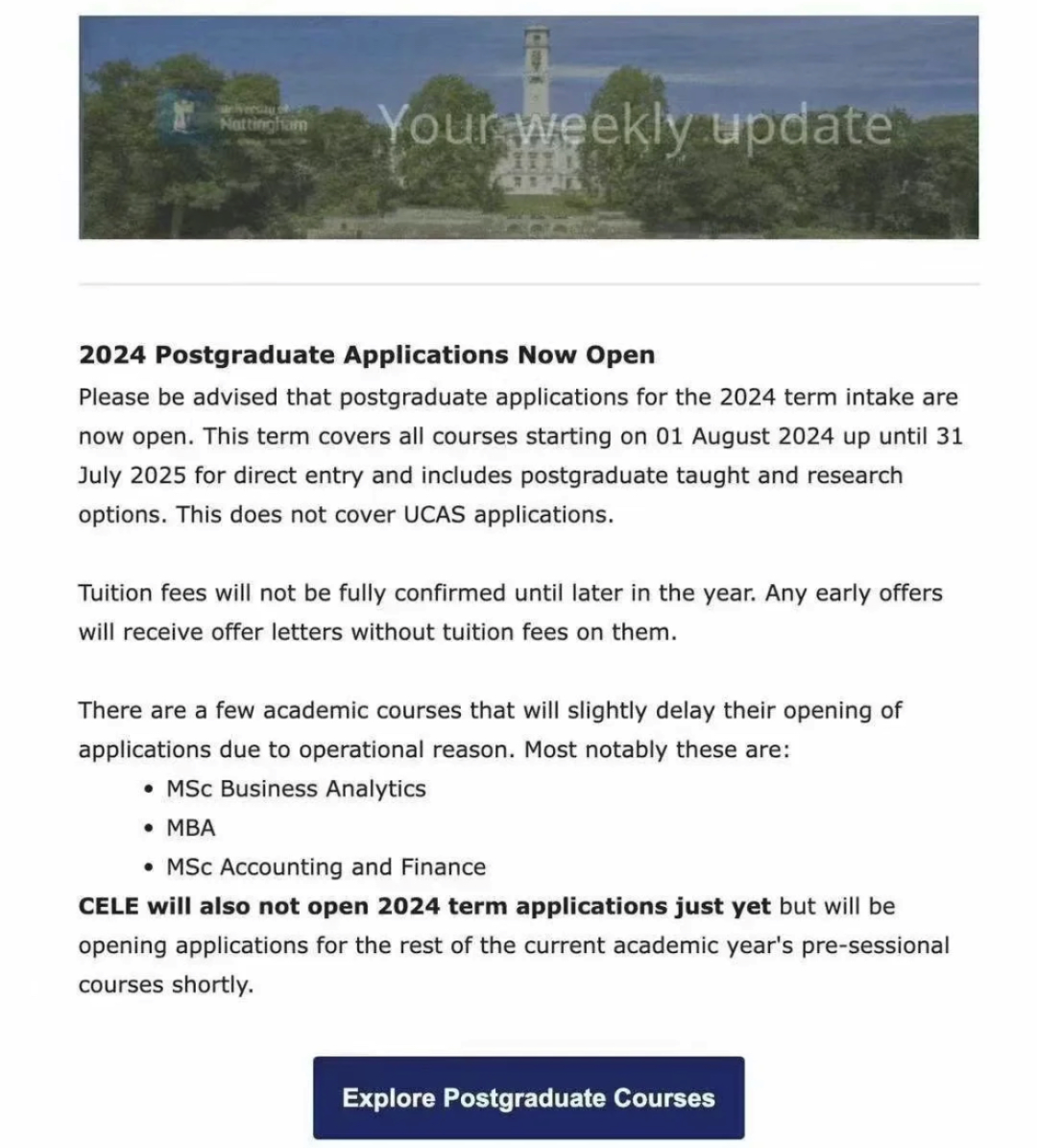 资讯|诺丁汉大学24fall申请开始！QS最佳留学城市排名公布！高级医生首次罢工！ - 知乎