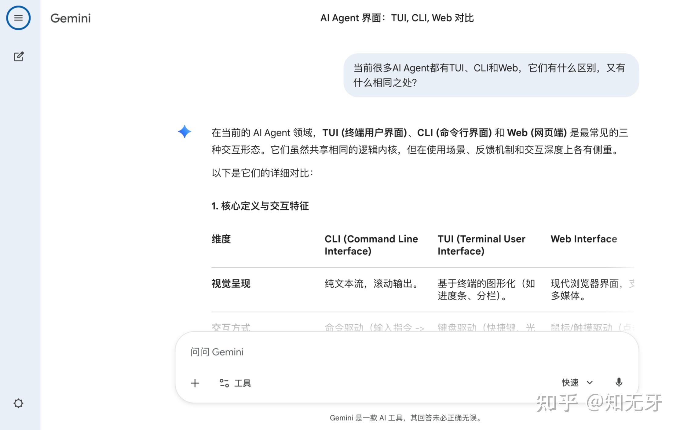 当前很多AI Agent都有TUI、CLI和Web，它们有什么区别，又有什么相同之处？ - 知乎