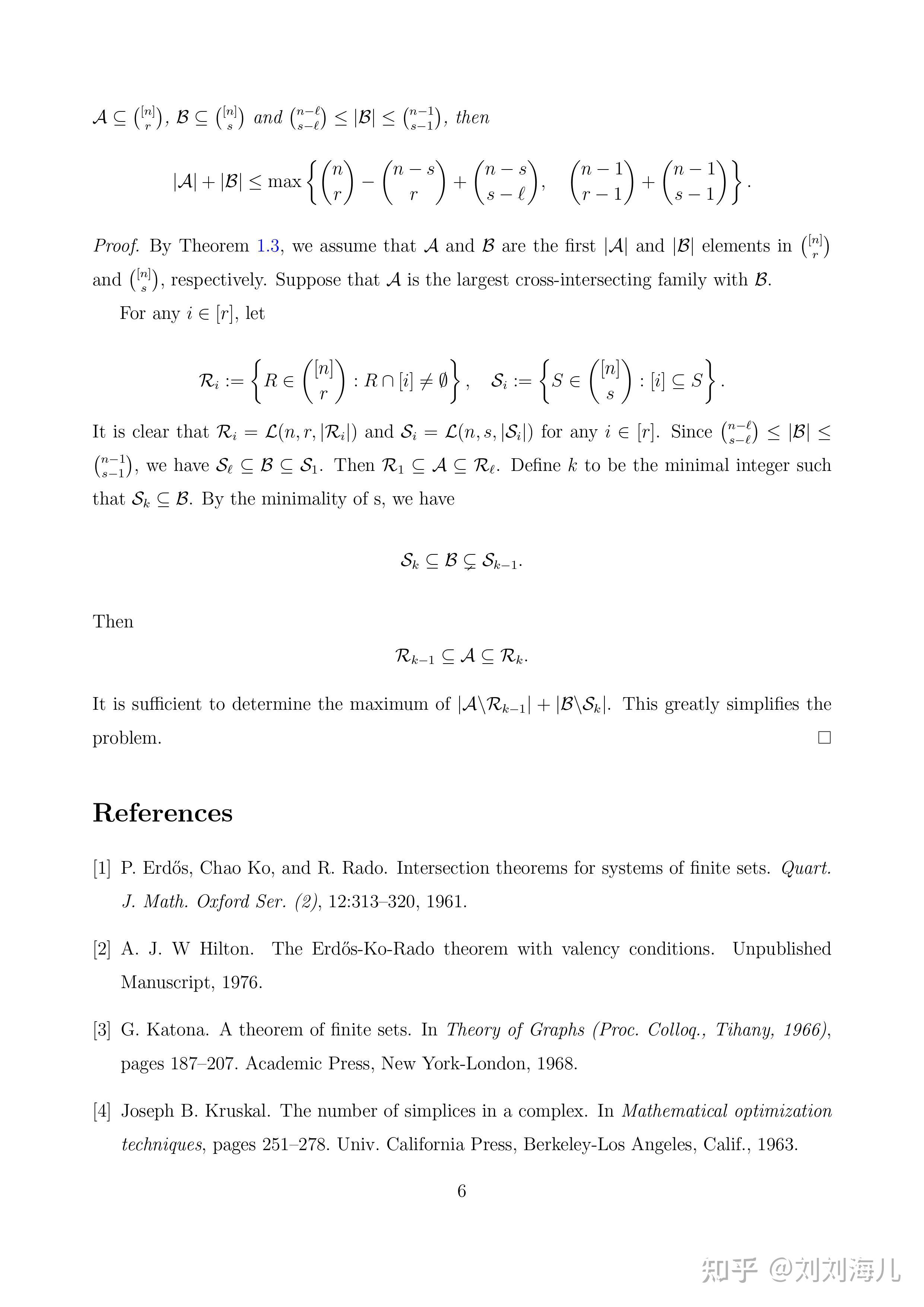 Kruskal-Katona Theorem - 知乎