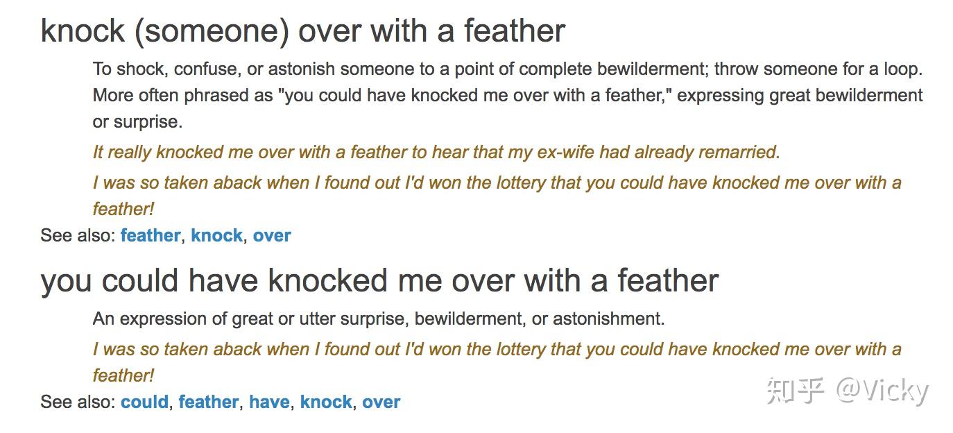 Knock someone over with a feather —— 什么？羽毛也能把人砸昏？ - 知乎