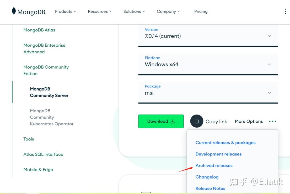 下载Mongodb 4.2.25 版本教程 - 知乎