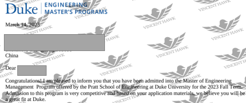 2023 VH Offer | Duke MEM！杜克大学工程管理硕士offer到手！ - 知乎