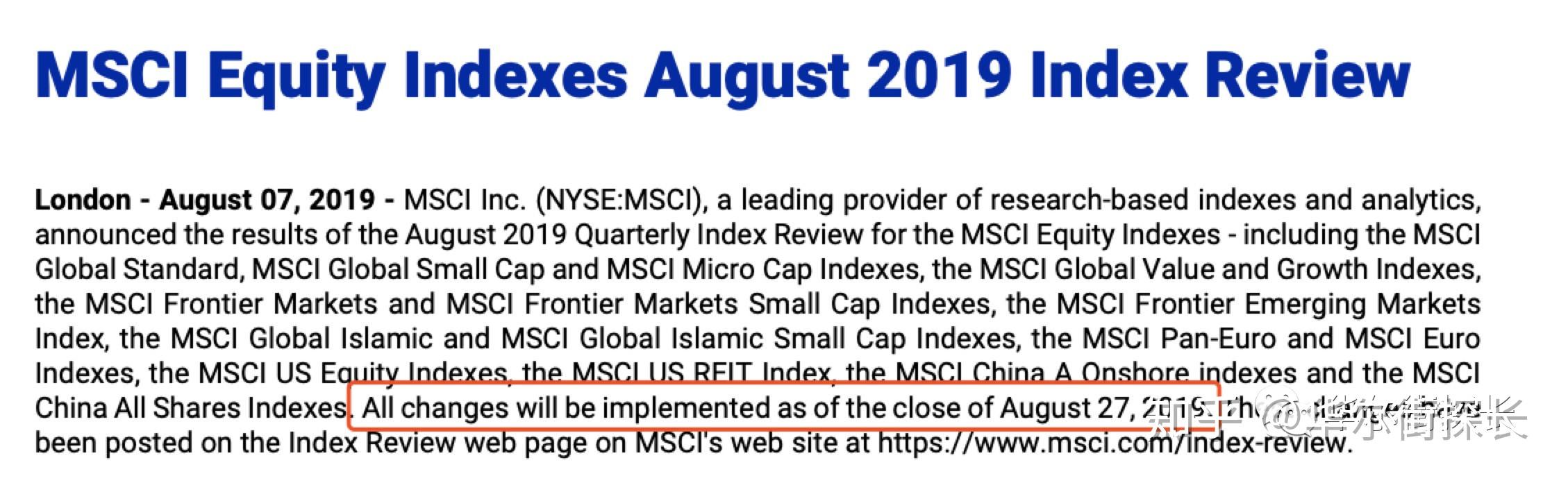 MSCI又来了！ - 知乎