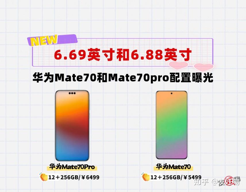 Mate70和Mate70pro配置曝光：6.69英寸直屏＋6.88英寸等深微四曲屏 - 知乎