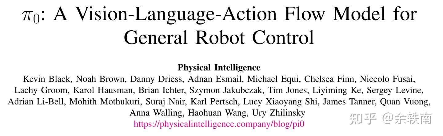 从π0: A Vision-Language-Action Flow Model for General Robot Control ...