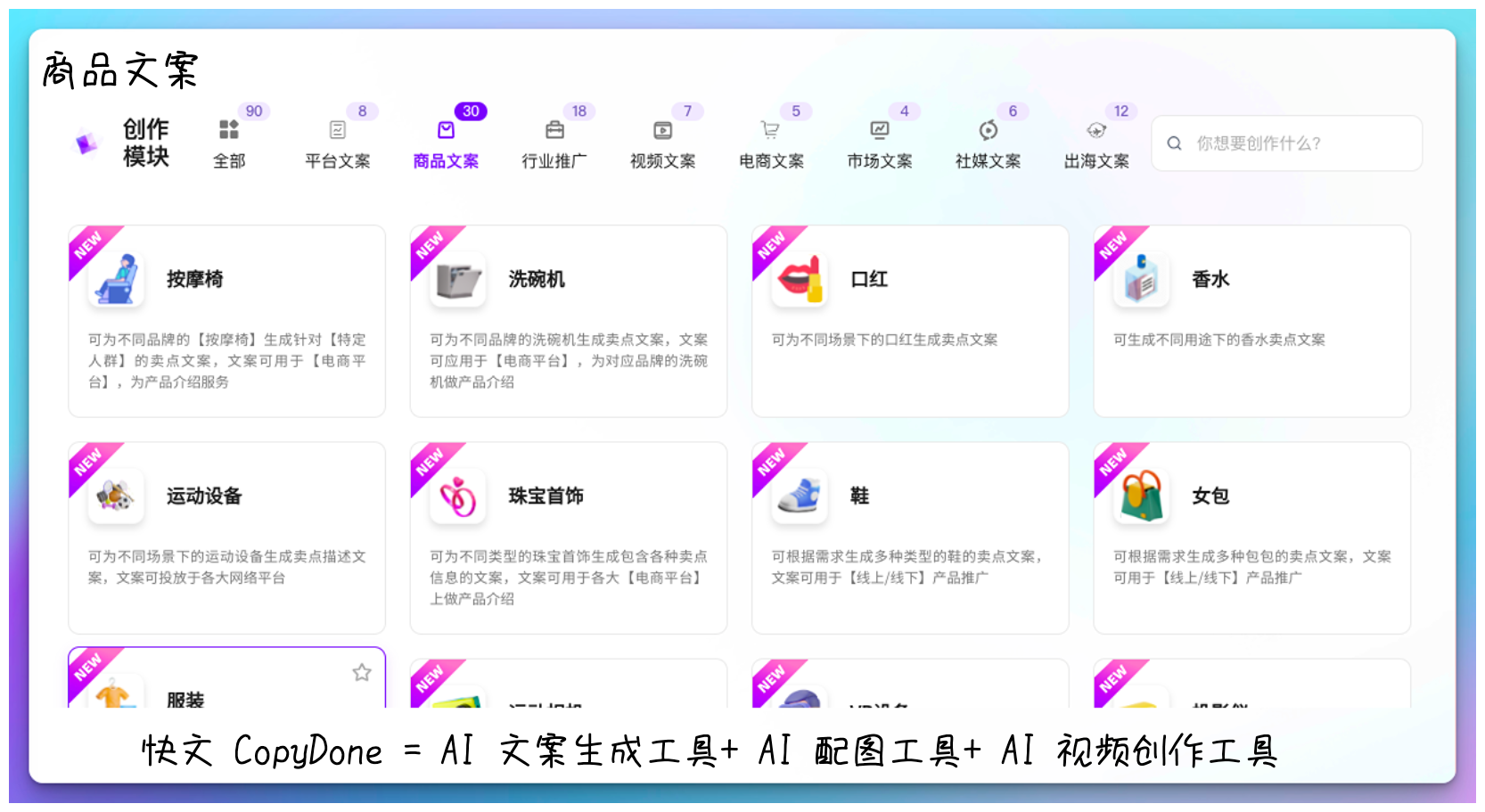 快文 CopyDone：强大专业的 AI 营销内容文案创作工具，支持内容一键生成、自动配图、图文转视频等一站式服务的专业写作 AI - 知乎