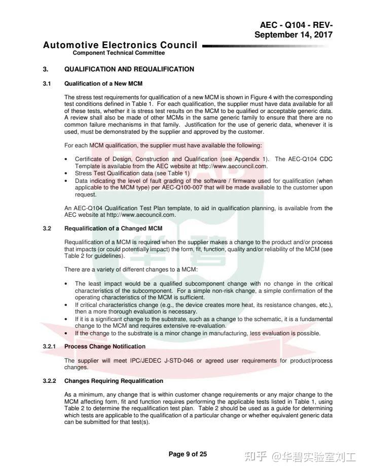 AEC-Q104车规认证标准文件学习（英文版） - 知乎