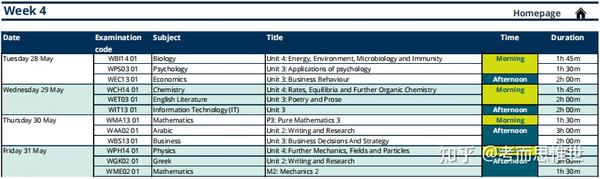2024年5月A-level考试时间安排表汇总！ - 知乎