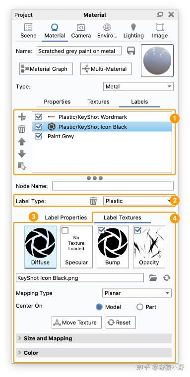 keyshot中如何向标签添加纹理和材料？ - 知乎