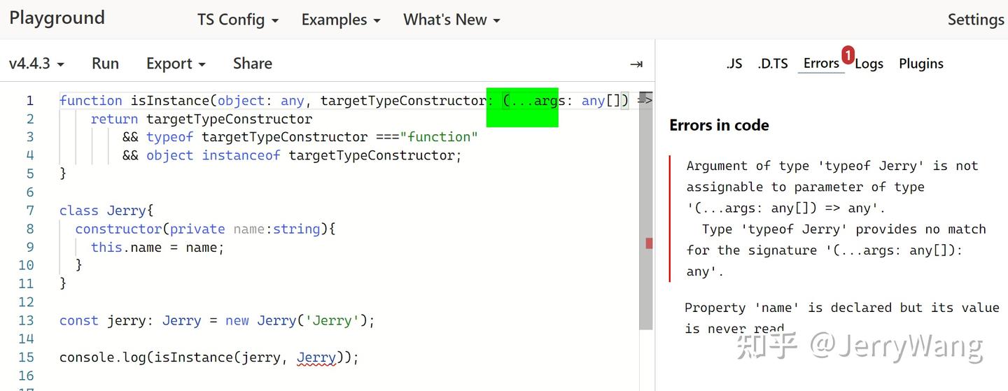 如何理解 new (...args: any[]) =＞ any - 知乎
