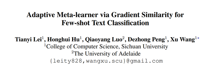 【COLING 2022】Adaptive Meta-learner via Gradient Similarity for Few-shot Text Classification - 知乎