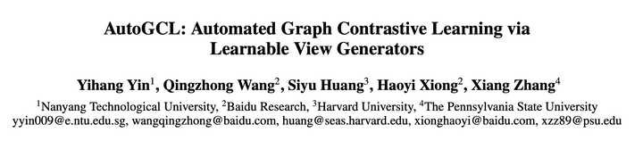图神经网络自监督学习 之 AutoGCL - 知乎