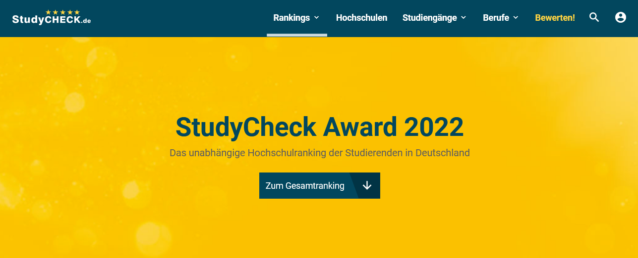 Studycheck德国最受欢迎大学2022排名出炉啦!看看您的梦校表现如何? - 知乎