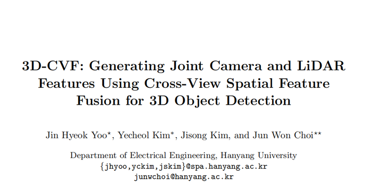 2020ECCV——3D-CVF（有效融合RGB和LIDAR点云特征的方法，多模态） - 知乎