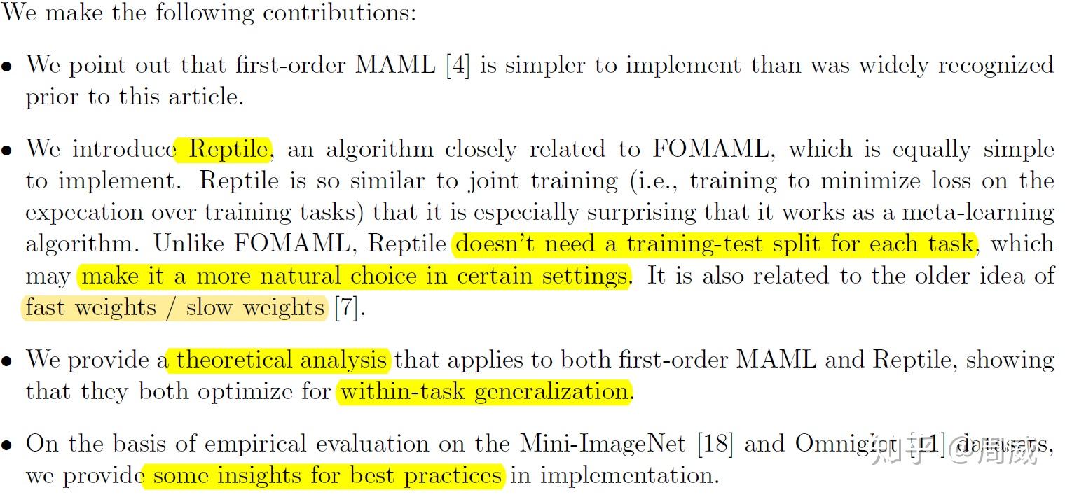[Meta-Learning]对Reptile的深度解析 - 知乎