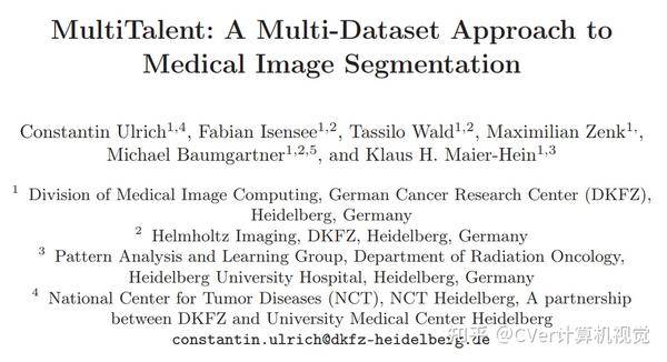 nnU-Net团队新作MultiTalent：医学图像分割的多数据集方法 - 知乎