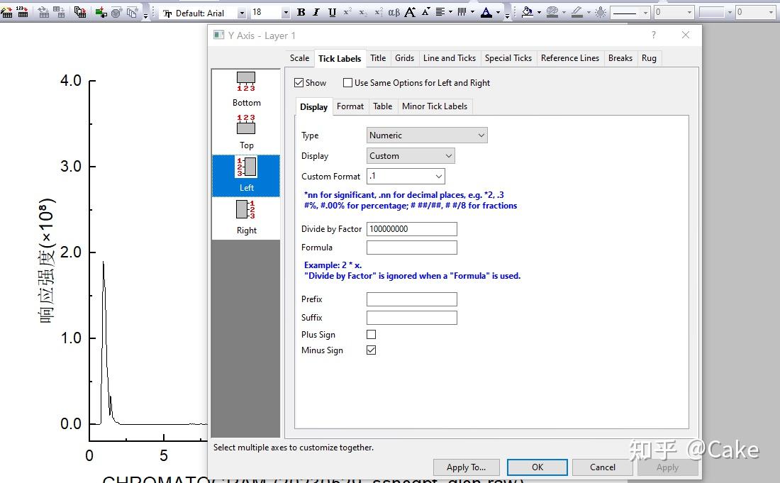 请问origin怎么设置坐标轴上只显示数字，然后在轴上方写一个×10³（就像图中一样）？ - 知乎