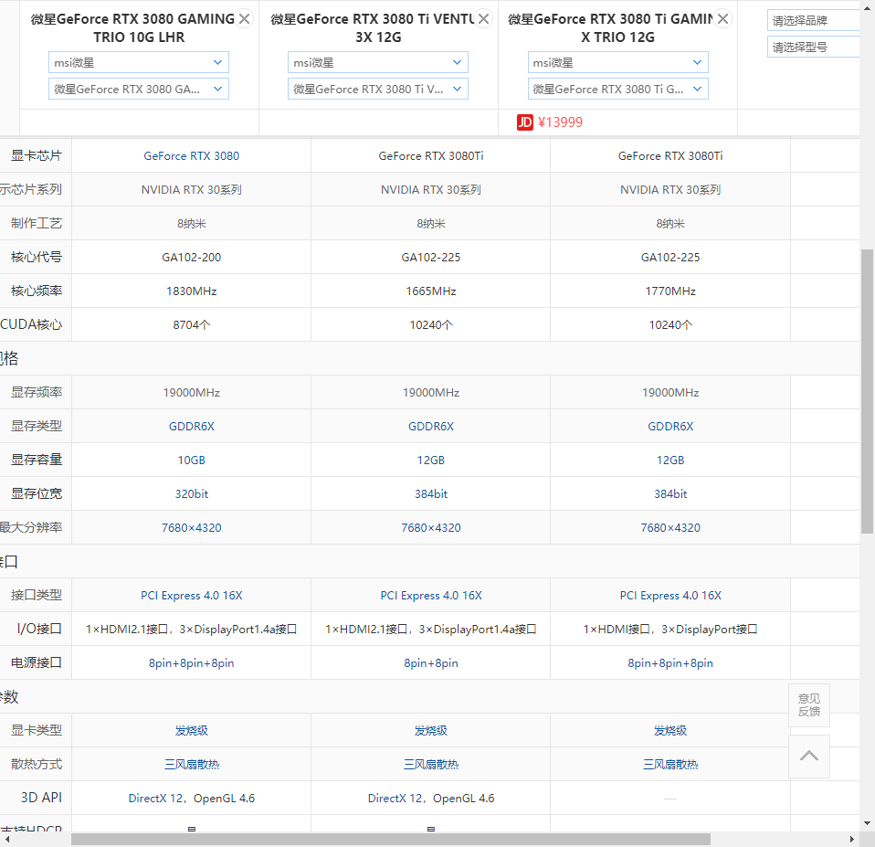 3080 旗舰和 3080ti 丐版选哪个?