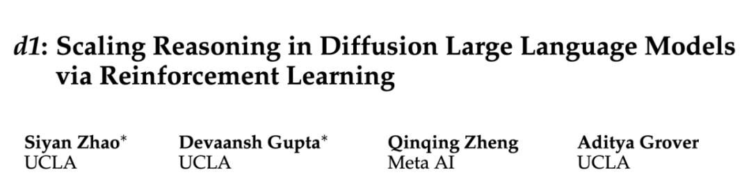 UCLA | 推出开源后训练框架：d1，扩散LLM推理也能用上GRPO强化学习！ - 知乎