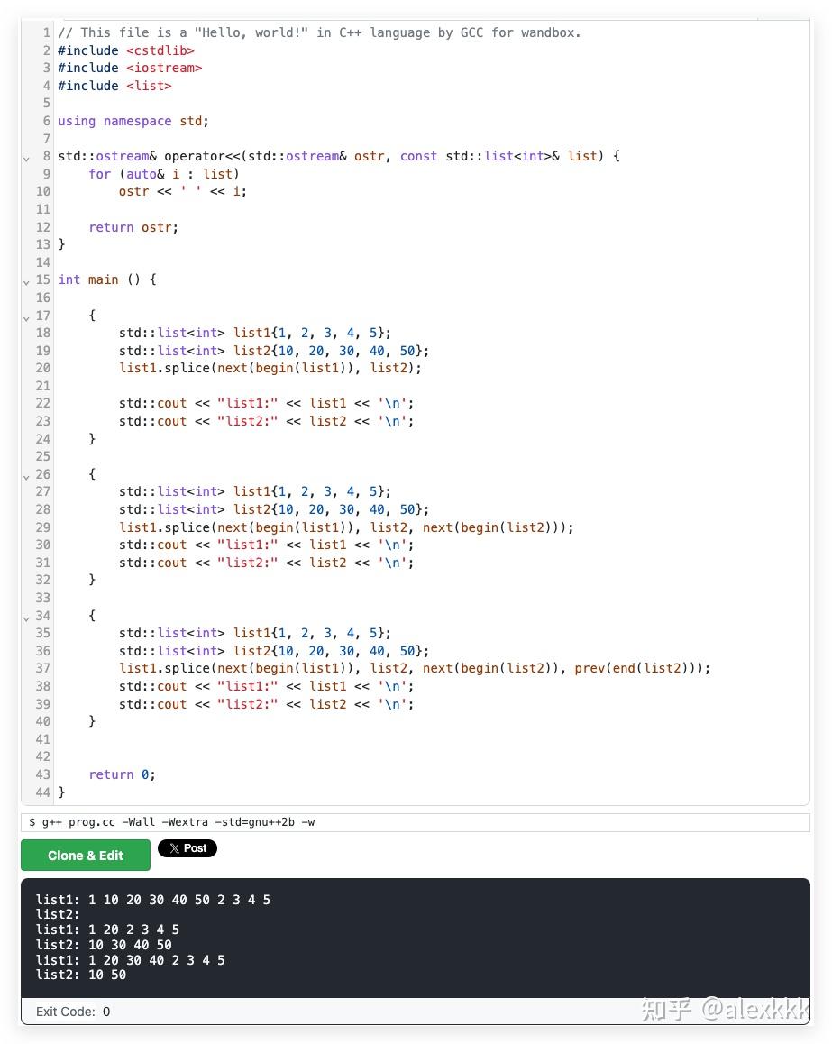C++ std::list::splice 函数用法说明 - 知乎
