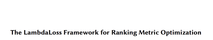 learning2rank: LambdaLoss Framework 学习 - 知乎