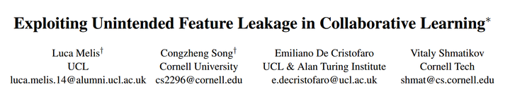 联邦学习安全论文阅读——《Exploiting Unintended Feature Leakage in Collaborative Learning》 - 知乎