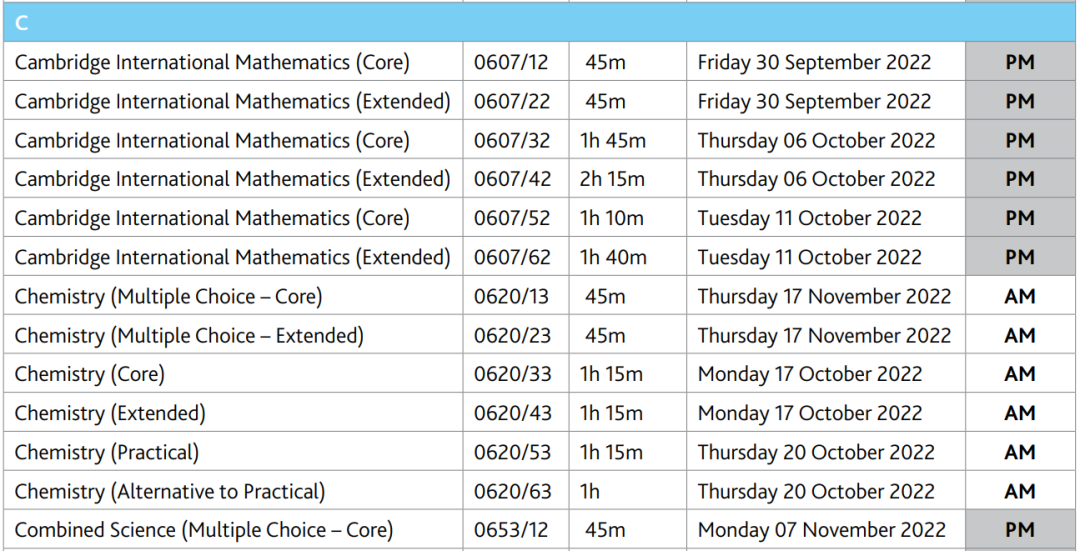 CAIE秋季大考时间安排和考试时间表 - 知乎