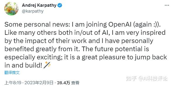 Andrej Karpathy 回归 OpenAI：ChatGPT 重新让 AI 科学家变得值钱 - 知乎